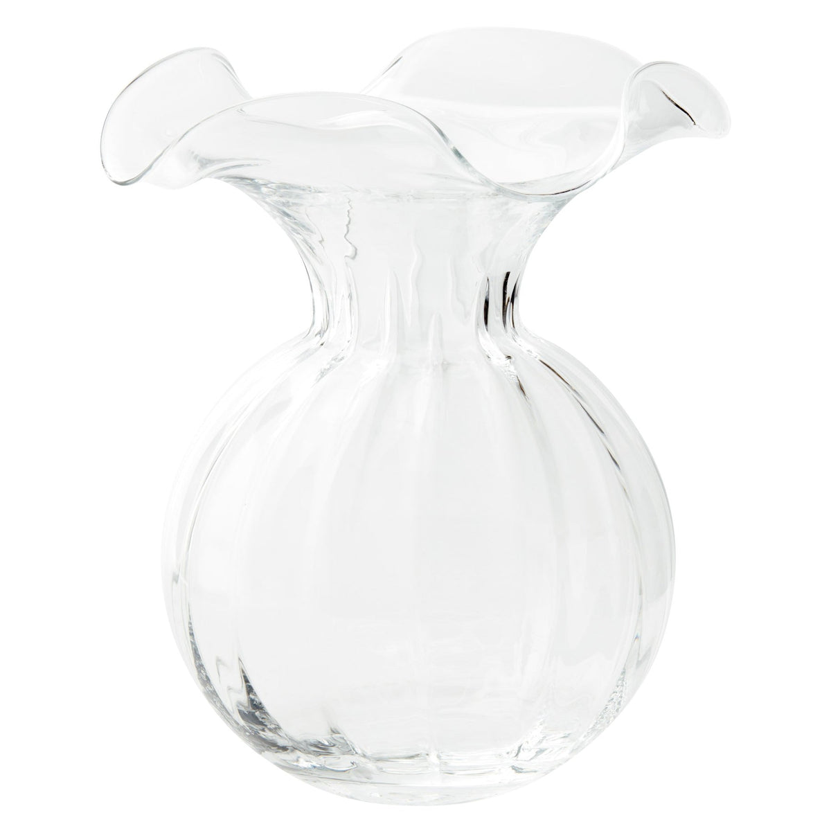 Hibiscus Clear Large Fluted Vase– At Home